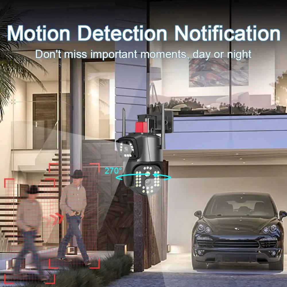 PTZ WIFI OUTDOOR DURAL LENS 2MP+2MP 4MP IN TOTAL DURAL IR LED COLORVU ...